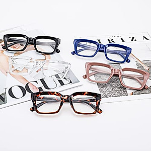 AZorb Square Glasses Non-prescription Oversized Eyewear for Women Clear Lens Chunky Eyeglasses