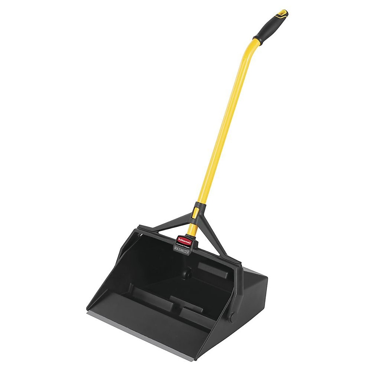 Rubbermaid Commercial Products Maximizer Wet/Dry Debris Dustpan with Hanger Bracket, Black, Outdoor/Indoor For Wet and Dry Floor Cleaning, Compatible with And Broom/Squeegee