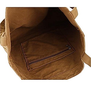 BOBILIKE Women Shoulder Bags Canvas Tote Bag Handbag Work Bags, Brown
