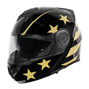 VCAN VX28 Full Face Modular Flip-Up Motorcycle Helmet ECE & DOT Approved, Coolmax Cheek Pad & OTG Ready