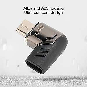 GOWENIC USB C Magnetic Adapter, Right Angle USB C Male to Female Adapter with 120W PD Fast Charge and 480Mbps Data Transfer Type C Adapter for Laptop