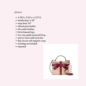 Kate Spade Wrapping Party Ribbon Bow Gift Box Crossbody Purse Rose (Gold Wine)