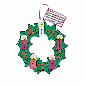 Pack of 24 Nativity of Christ Hanging Decoration Foam Ribbon Advent Wreath Arts & Craft Kit