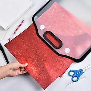 Supkiir 6 Pcs Scrapbook Paper Storage Organizer 12'' x 12'' Sheets Expanding Paper Folio with Portable Handle and Button Closure Clear Vinyl Paper Holder for Scrapbook Supplies Crafts Mats Photos File