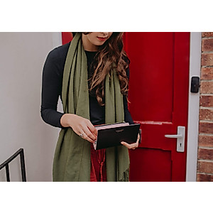 Chic Boutique De Mode Wallets For Women Credit Card Holder Slim Coin Purse Thin Large Capacity Zip Clutch Cute Minimalist Leather Cell Phone Case For Girls Ladies (Black)