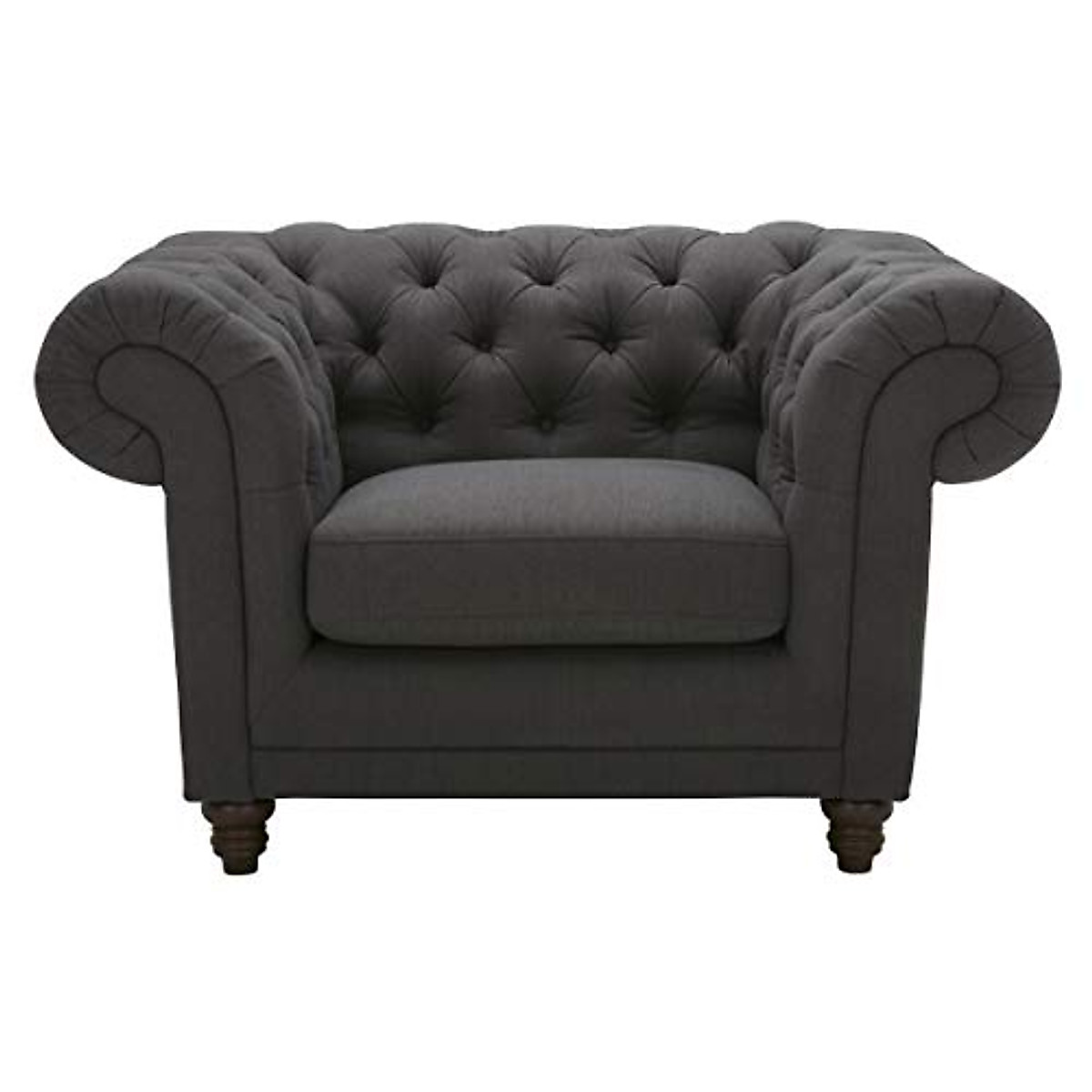 Amazon Brand – Stone & Beam Bradbury Chesterfield Classic Chair, 50"W, Pepper