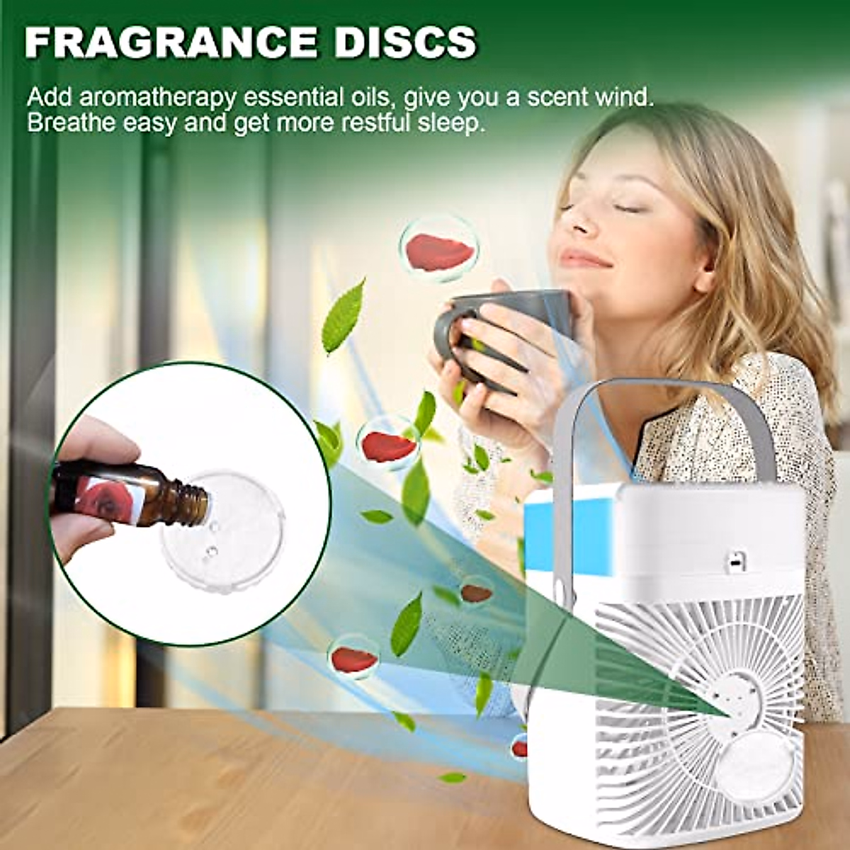 Chill2.0 Mini Air Conditioner with 700ML, Portable Air Conditioner, Evaporative Air Cooler, 3 Speeds Personal Space Cooler Humidifier, Small Portable AC Desk Spray Fan for Home Office Room