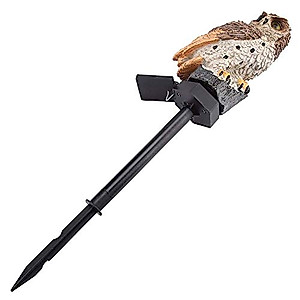 Yosoo Solar Powered Owl Light, Waterproof Garden Light Outdoor Lawn Resin Lamp for Home Garden Lighting(Brown)