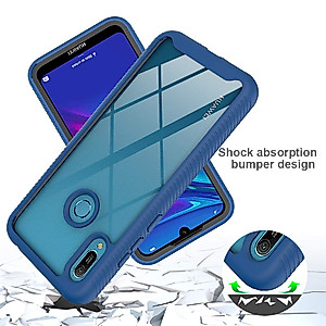 QiongNi Case Cover for Huawei Y9 Prime 2019, Anti-Fall and Shock-Absorbing, Blue