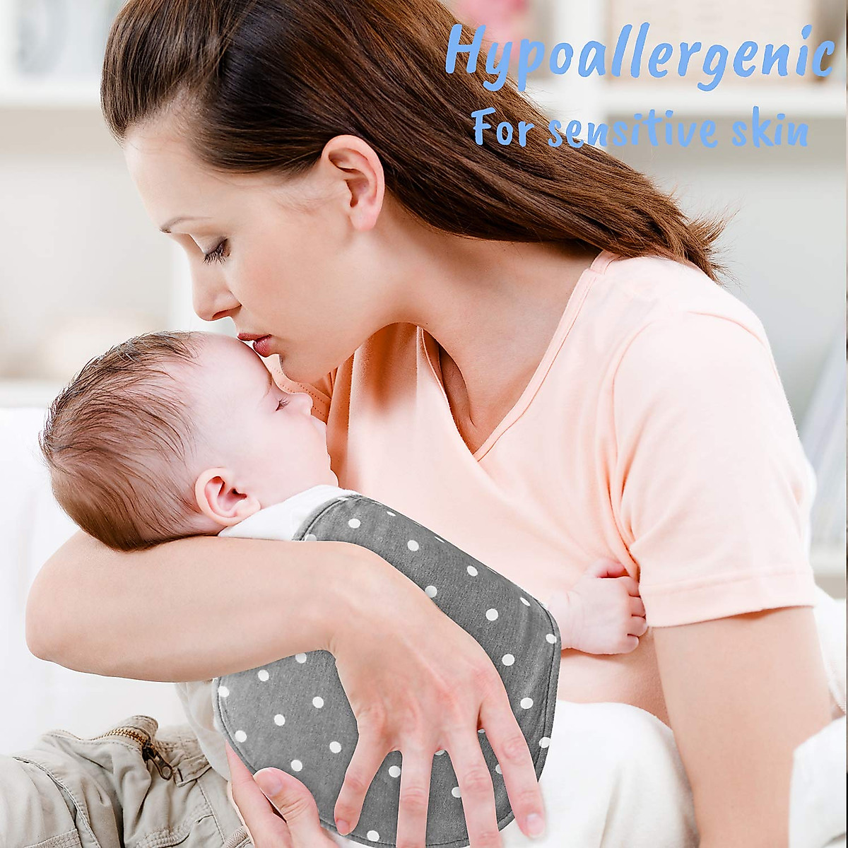 Organic Burp Cloths for Baby Boys Girls - 5-Pack Ultra Absorbent Burping Cloth, Burp Clothes, Newborn Towel - Milk Spit Up Rags - Burpy Bib for Unisex, Boy, Girl - Burp Cloths Set