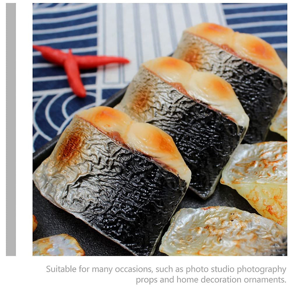 3pcs Imitation Fish Nuggets Small Food Ornament Bowl Fillers for Home Decor Realistic Seafood Model Ocean Animal Figures Small Cake Dummies Fake Seafood Food Play Child Octopus PVC