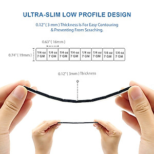 CKAuto 1/4oz, 0.25oz, Black, Adhesive Stick on Wheel Weights, EasyPeel Tape. Cars, Trucks, SUVs, Motorcycles, Low Profile, 60oz/Box, U.S. OEM Quality, (240pcs)