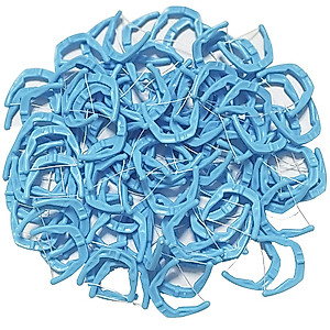 1 Piece Reusable Dental Floss Holder Handle +100 Pieces Replacement Floss Heads Teeth Stick Toothpicks Floss to Clean Between The Tooth