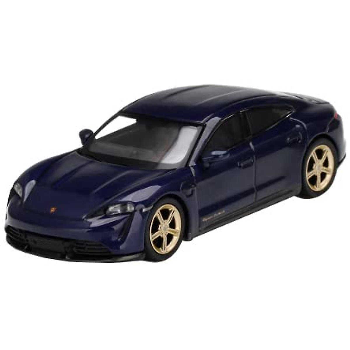 Truescale Miniatures Taycan Turbo S Gentian Blue Metallic Edition to 2400 Pieces Worldwide 1/64 Diecast Model Car by True Scale Miniatures MGT00339