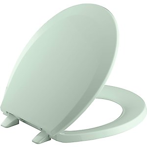 Kohler K-4662 Lustra Q2 Round Closed-Front Toilet Seat with Quick-Release and Qu, Seafoam Green
