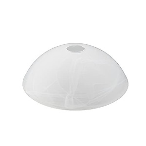Aspen Creative 23514-11, Alabaster Replacement Glass Shade for Medium Base Socket Torchiere Lamp, Swag Lamp, Pendant and Island Fixture. 9-7/8" Diameter x 3-1/2" High.