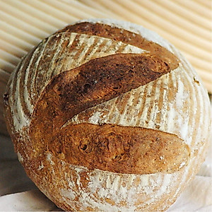 Forsun 1pcs 10" Round Banneton Brotform Bread Dough Proofing Rising Rattan Basket & Liner,Banneton Proofing Basket Set - for Home Bakers (Sourdough Recipe) & Bread Making