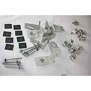 Solar Panel Mounting kit to Mount for 12 Solar Panels, with Clamps, L-Brackets & 88 Inch Rails