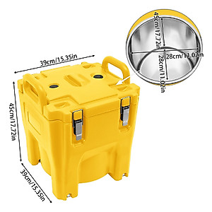 Food Warmer, 20L Stainless Steel Insulated Food Carrier, Thermos Bucket, Hot Food Warmer for Restaurants Hotels Outdoor Parties and Camping