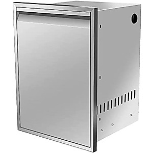 AHLOKI Outdoor Kitchen Trash Drawer with Trash Bin Pull Out Drawers for Kitchen Cabinets,304 Stainless Steel, Brushed, Durable & Easy to Clean,17W X 23H X 16D Inch