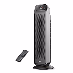 Dreo Space Heater, 24" 11ft/s Fast Quiet Heating Portable Electric Heater with Remote, 3 Modes, Overheating & Tip-Over Protection, Oscillating Ceramic Heater for Bedroom, Office, and Indoor Use, Black