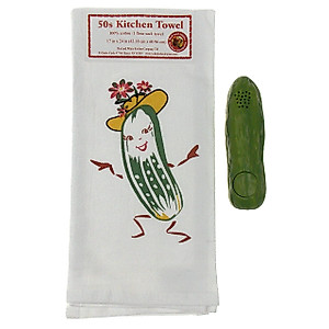 Yodeling Pickle Bundled with a Mr Pickle & Mrs Pickle Kitchen Towel