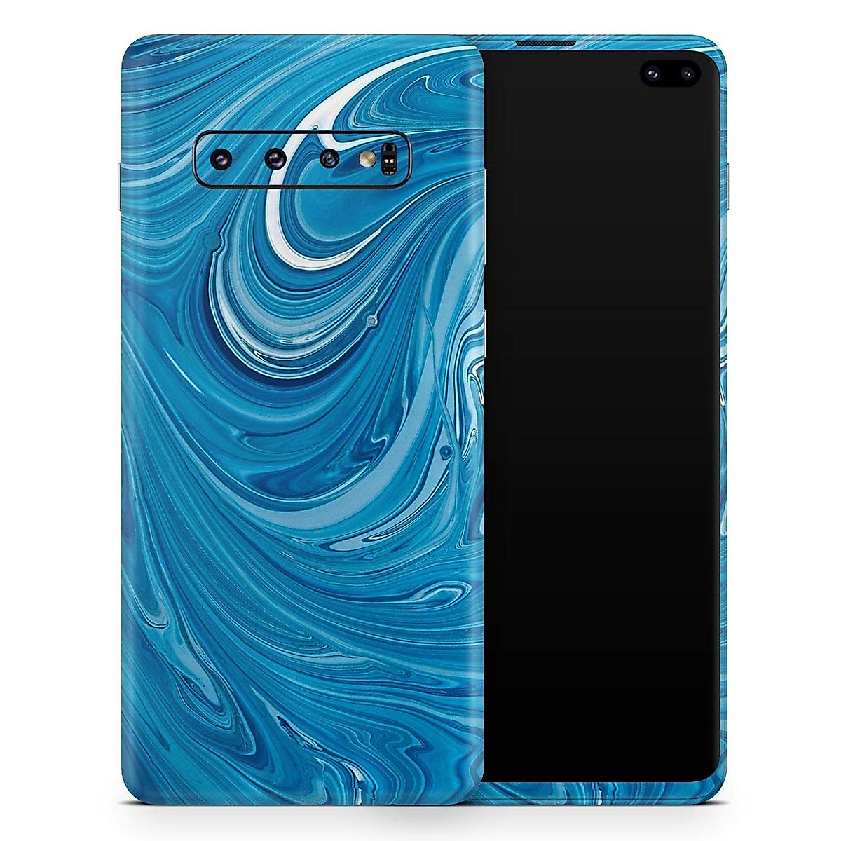 DesignSkinz Liquid Blue Color Fusion Protective Vinyl Decal Wrap Skin Cover Compatible with The Samsung Galaxy S20 (Screen Trim & Back Glass Skin)