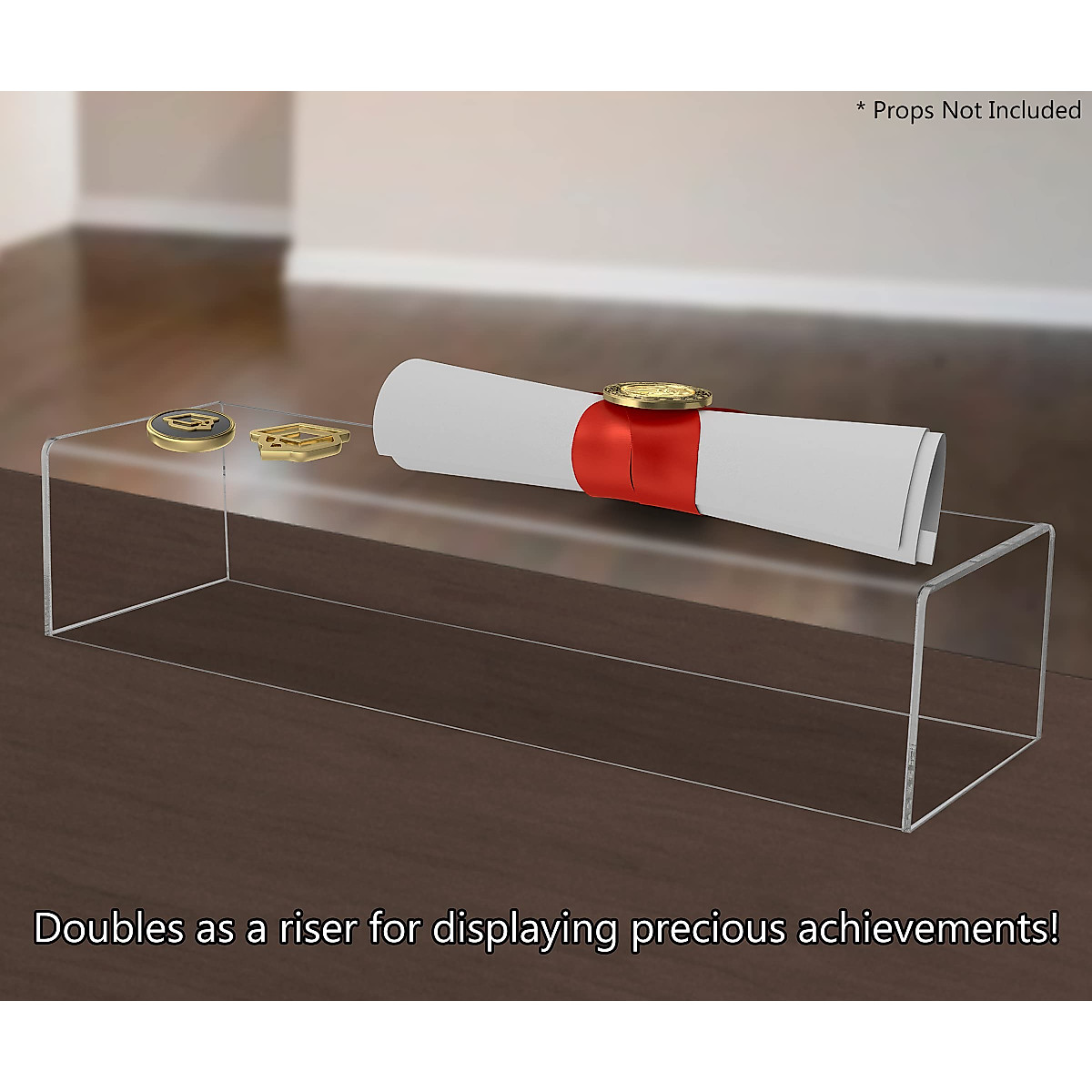 2 Pack Acrylic Retail Tray One Compartment Clear 15 Inch Wide x 4 Inch Deep Countertop Merchandise Dump Bin See Through Flippable Storage Caddy for Expos Businesses and Tradeshows by Marketing Holders