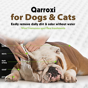 Qarroxi Pet Supplies Plant-Base Grooming Wipes for Ears,Face,Paws,Butt,Body and Eye-Multipurpose Hypoallergenic Dog Wipes 100 Count