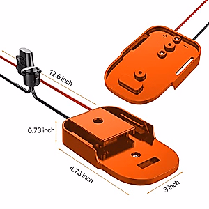 Power Wheel Adapter with Fuse & Switch, Secure Battery Adapter for Ridgid AEG 18V Hyper Lithium Battery, with 12 Gauge Wire,Good Power Convertor for DIY Ride On Truck,Robotics,RC Toys and Work Lights