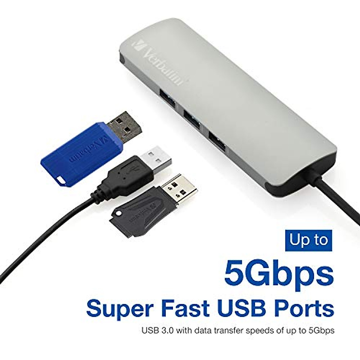 Verbatim 9-in-1 USB C Hub Adapter - 100W Power Delivery, USB 3.0, SD Card Readers, Gigabit LAN, 3.5mm Port for USB C Laptops