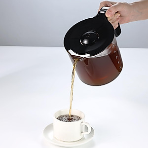 BESBARISTA Replacement 10-Cup Glass Carafe, Compatible with Smeg Coffee Maker DCF02 (Black)