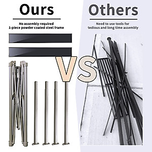 CROWN SHADES Grill Gazebo 8 x 5 Double Tiered Outdoor BBQ Gazebo Canopy with Two Handy Shelves (Beige)