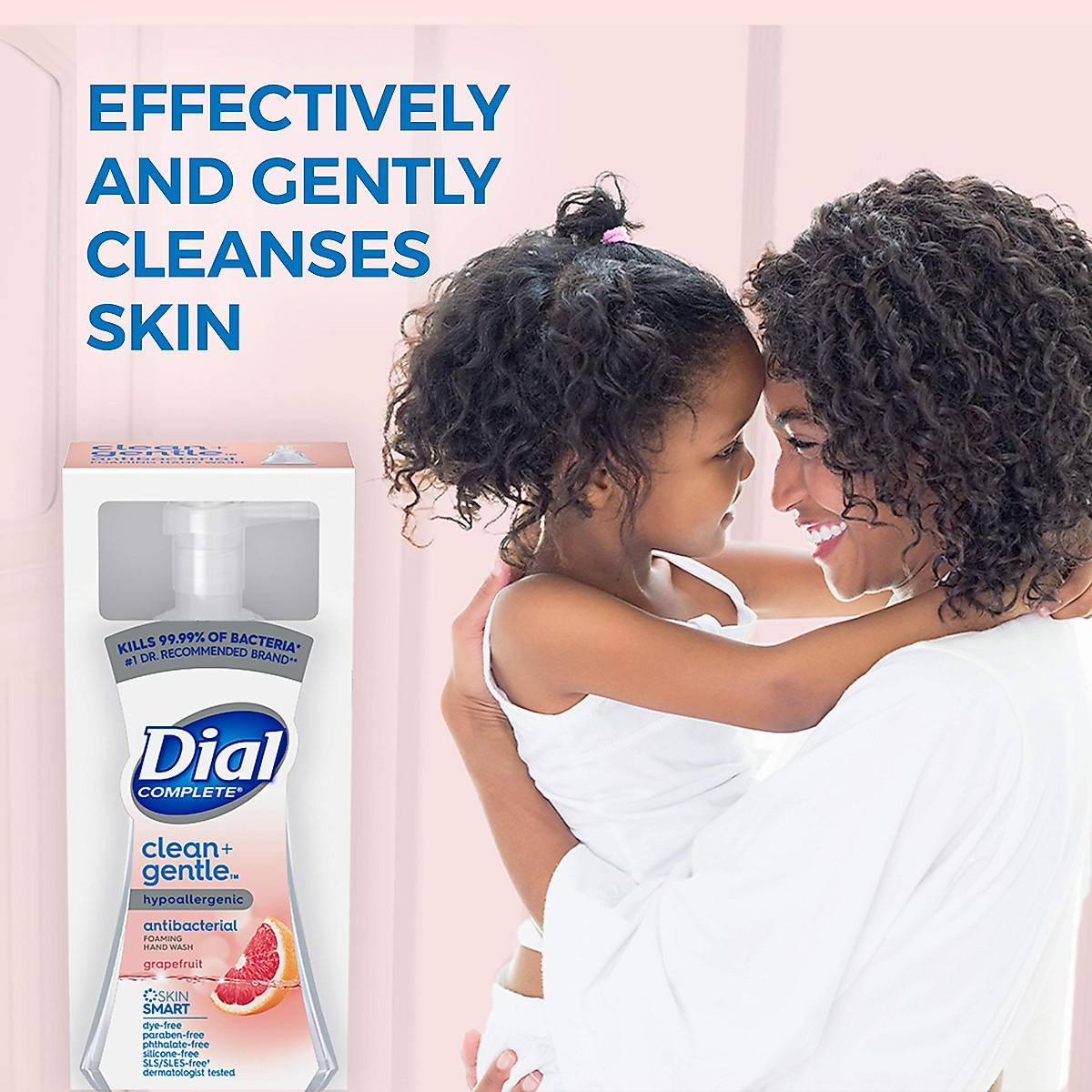 Dial Complete Clean + Gentle Antibacterial Foaming Hand Wash, Grapefruit, 7.5 Fl Oz, 8 Count Case