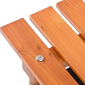 COSTWAY Wood Picnic Folding Roll Up Outdoor Camping Beach Dining Use Low Portable Table with Carrying Bag