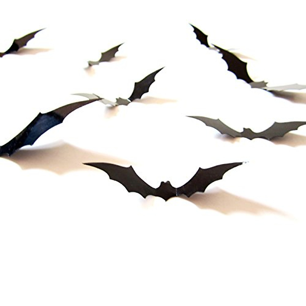 120 PCS DIY Halloween Party Supplies PVC 3D Decorative Scary Bats Wall Decal Wall Sticker Halloween Eve Decor Home Window Decoration Set Black