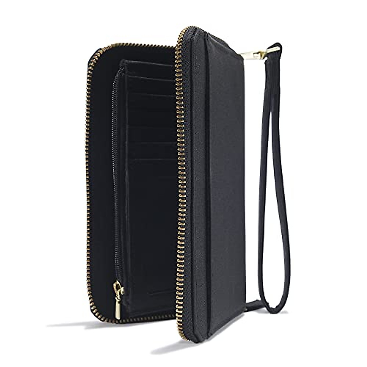 Carhartt Casual Canvas Wallets for Women, Nylon Duck Lay-Flat Clutch (Black), One Size