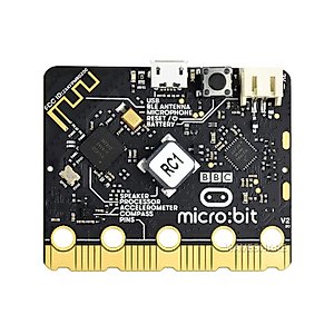 BBC Micro:Bit V2,Faster ARM Cortex-M4 nRF52833 Processor Built-in Speaker and Microphone, Touch Sensitive Logo Integrates 2.4G Radio/BLE Bluetooth 5.0