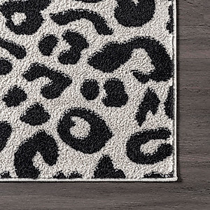 nuLOOM Annette Modern Leopard Print Area Rug, 5x7, Dark Grey