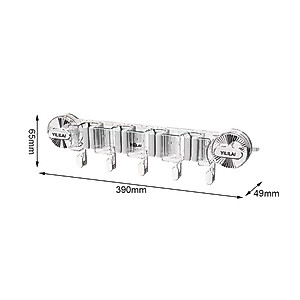 Suction Cup Mop Wall Hanging,Bathroom Row Suction Cup Mop Clip,Sliding Brooms Mop Holders,Organizer Mop And Broom Storage Tool Rack,for Laundry Room