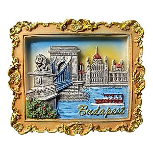 Szechenyi Chain Bridge Budapest Hungary Refrigerator Magnet Travel Souvenir 3D Fridge Decoration Magnetic Sticker Craft Collection