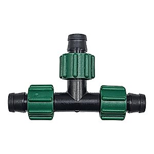 10-Pack - USA MADE - PREMIUM Drip Tape Irrigation Tubing 3 Way Tee (5/8" or .625" - .645") Universal Perma-Loc Connector Barbed Locking Fitting - Fits All Brands 16mm Drip Tape AG Tubing