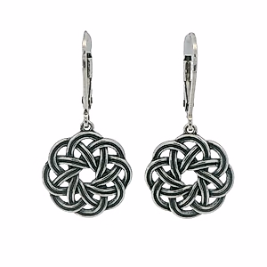 Amazon Essentials Sterling Silver Oxidized Celtic Knot Leverback Dangle Earrings (previously Amazon Collection)