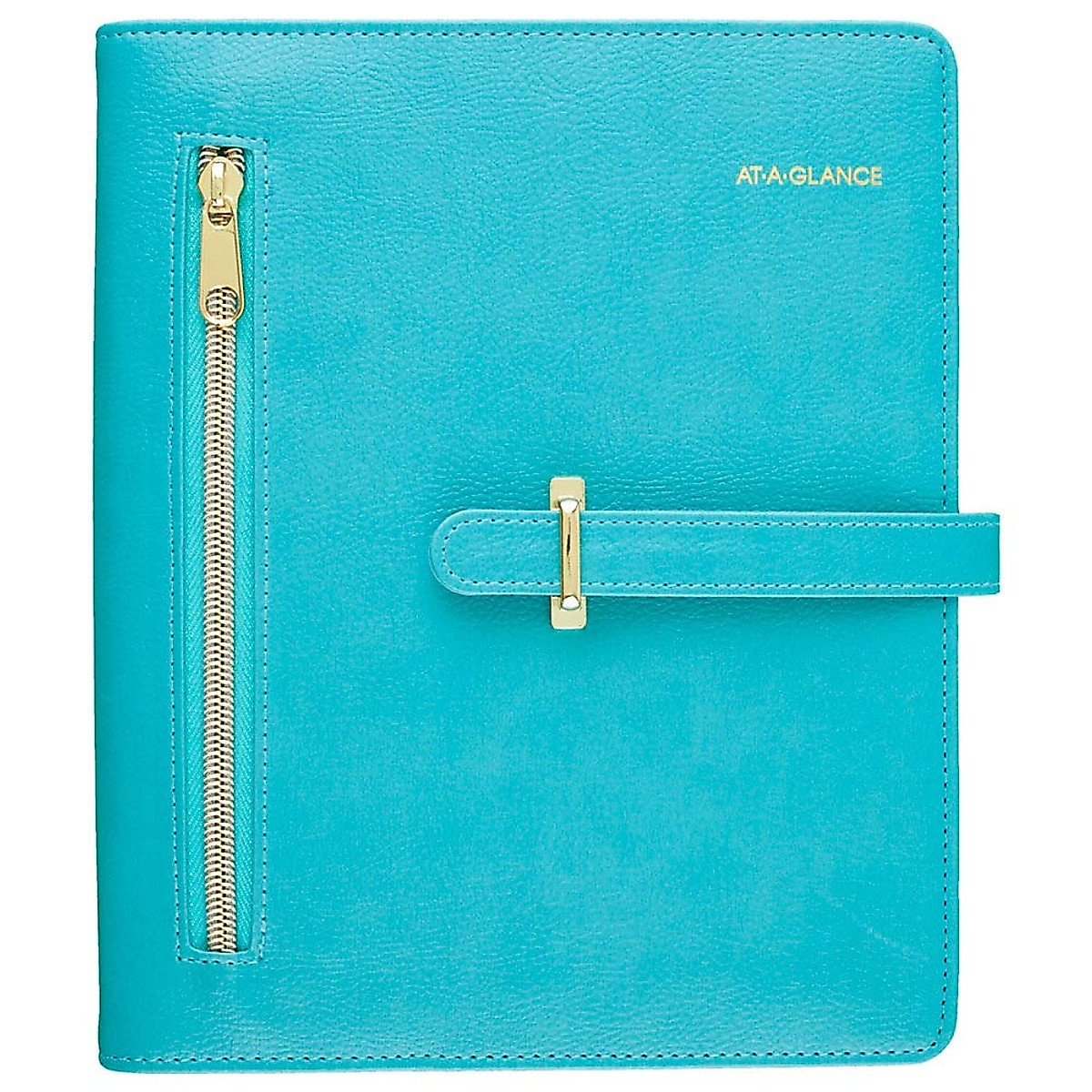 AT-A-GLANCE, Undated, 5-1/2" x 8-1/2", Desk Size, 7-Ring, Faux Leather Fashion, Teal (DR1118-040-42)