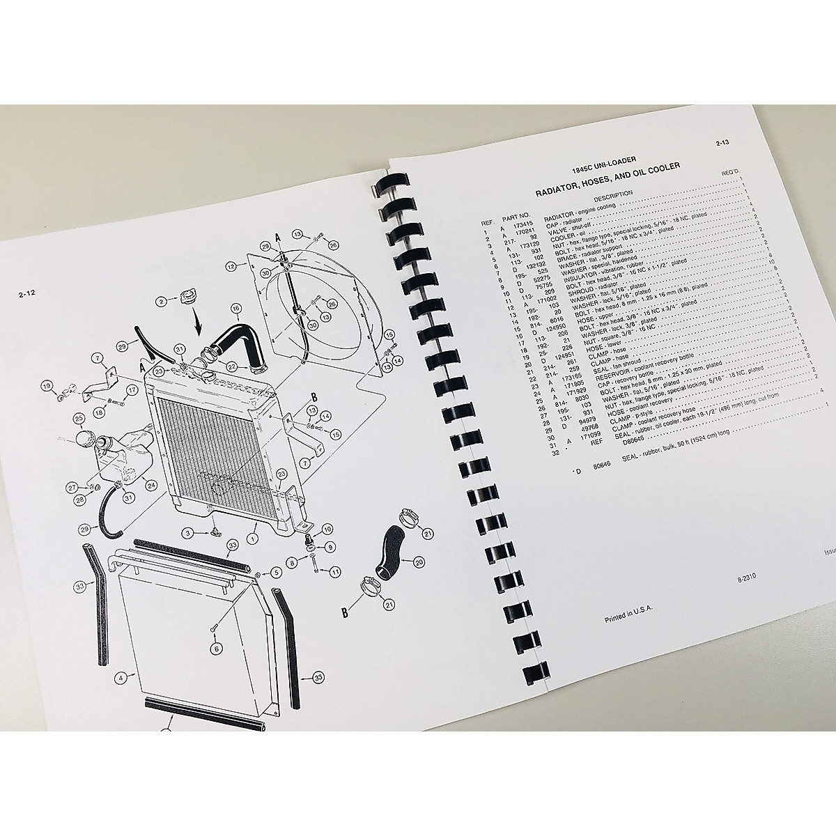 J I Case 1845C Uni Loader Parts Manual Catalog Skid Steer Assembly Exploded View Y