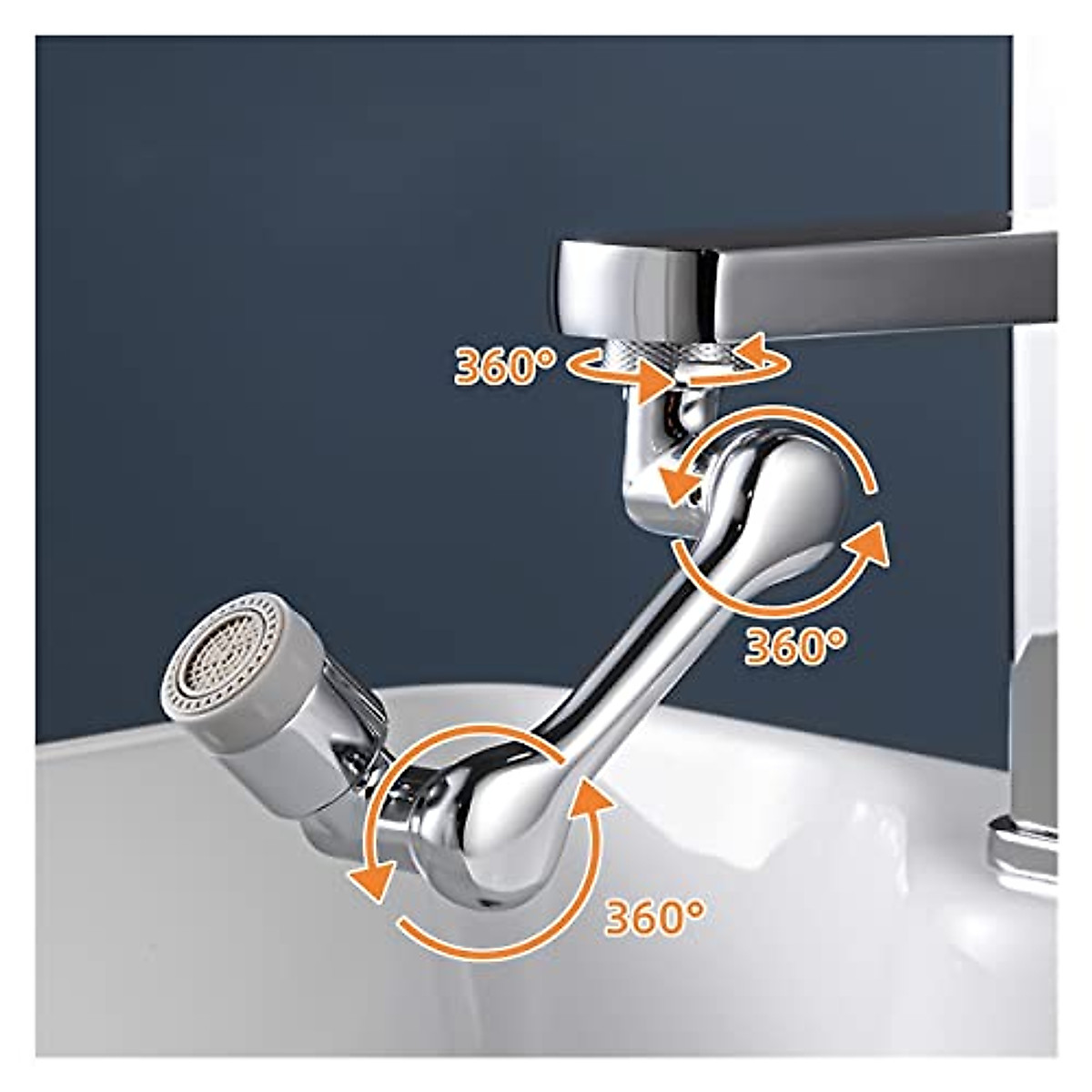 Multifunctional 720 Rotatable Faucet Extender Sprayer Head Two Outlet Mode Splash Filter Movable Kitchen Bathroom Tap