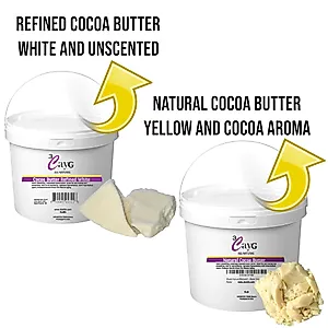 3CayG Pure and Natural Cocoa Butter from Ghana (5LBS)