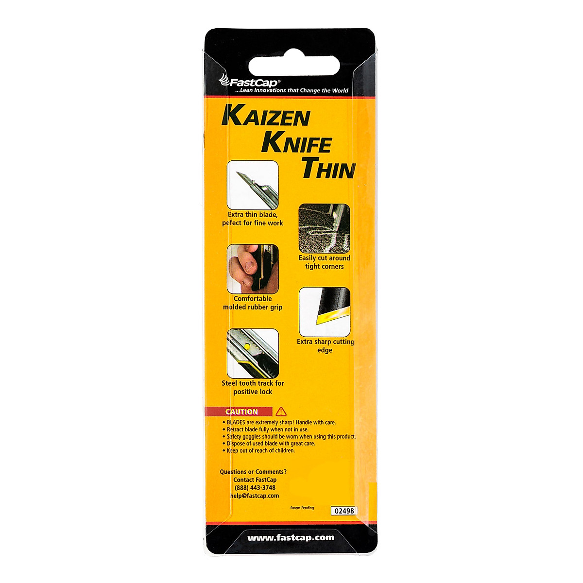 FastCap Kaizen Knife Thin - Ultra-Precision Contour Cutting Utility Knife with Comfort Grip and Retractable Safety Blade for Kaizen Foam