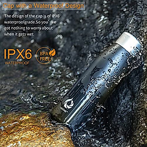 LAVONE Water Bottles, Self-Cleaning and Insulated Stainless Steel Water Bottle with UV Water Purifier, with Handle, 18 oz