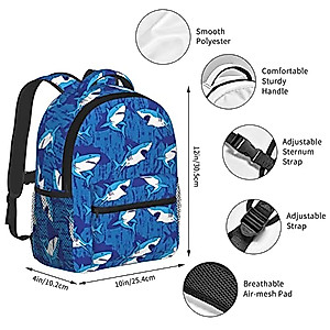 YSBKN Kid's Mini Backpack 12 inch Blue Sharks Backpack Schoolbag Preschool Kindergarten Children Bag Nursery Travel Bag for Toddler Boys Girls Age 3-7